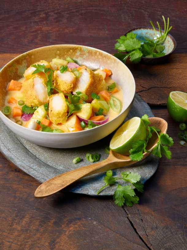 Alaska Pollock Cubes in Curry-Coconut Sauce – DelicioUS!